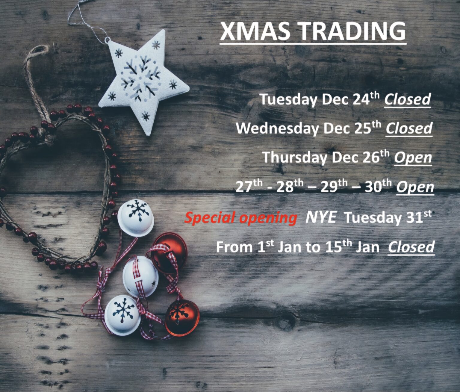 Contact us / Trading hours